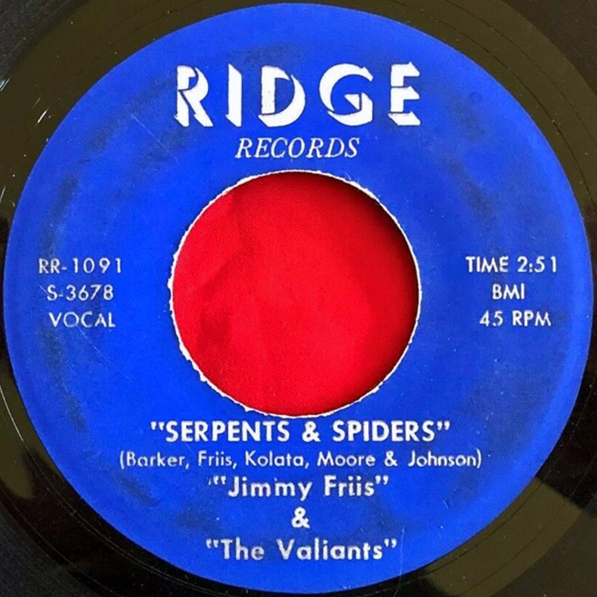 JIMMY FRIIS & THE VALIANTS - Serpents & spiders/jack the ripper 7 ...